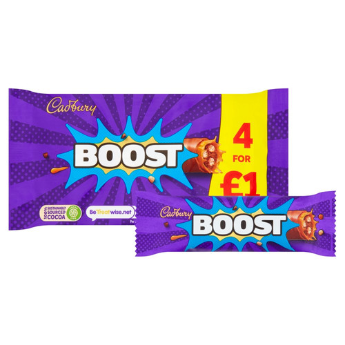 Cadbury Boost Chocolate Bar £1 4 Pack 126g | Go Shopping Online