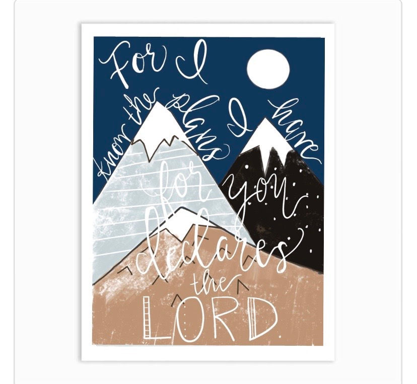 Jeremiah 29:11 Original art Print | thepaintedkatie
