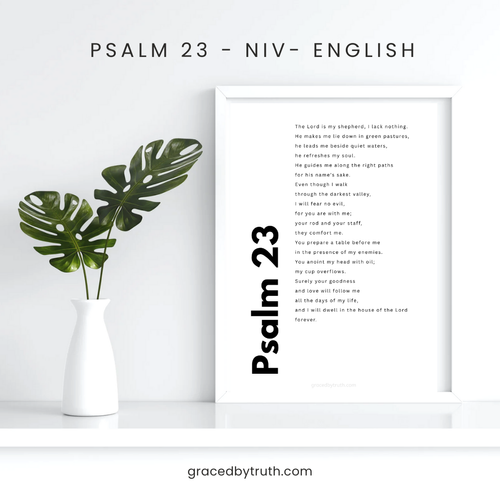 A4 PDF Printable | Psalm 23 (NIV) – English | Graced by Truth