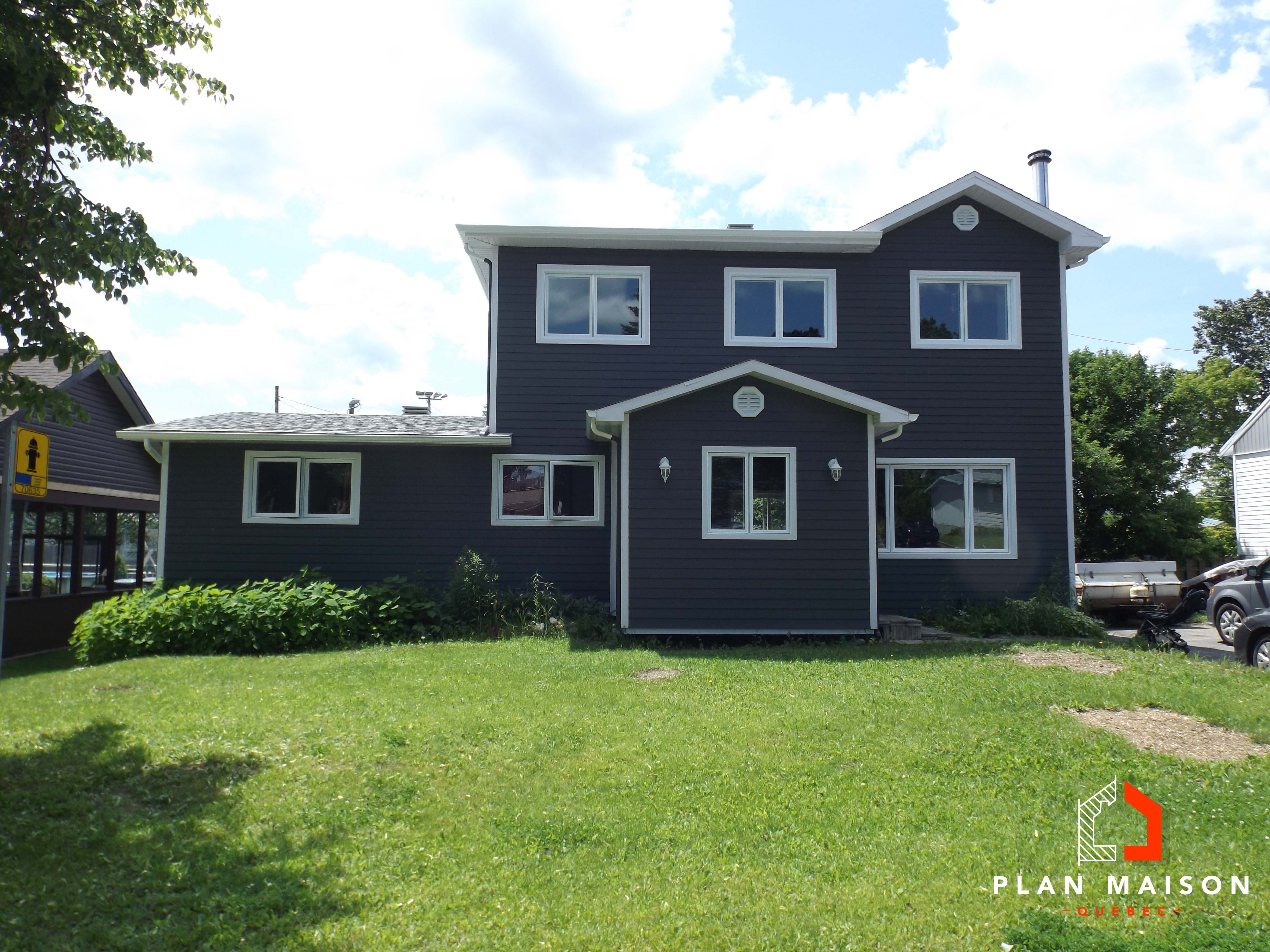 L-shaped house extension | Plan Maison Québec