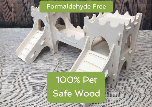 Hamster Castle - Formaldehyde Free, Non Toxic, Wooden, Slot Together ...