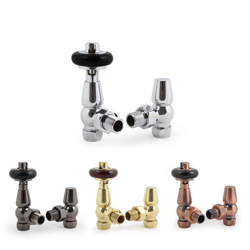 Windsor Traditional Thermostatic Radiator Valve Set | Angled | Castrads