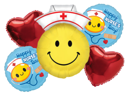 5 Piece Happy Nurse's Day Bouquet | Balloons N More