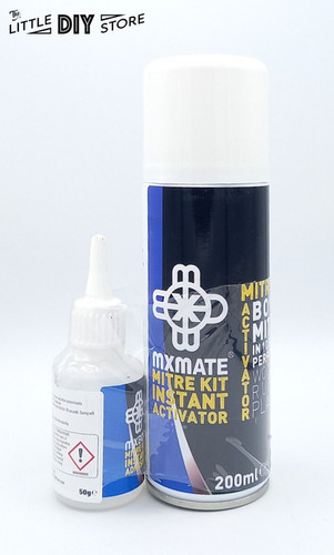 MXMATE Mitre Kit Superglue 50g - 200ml Activator Spray | The Little DIY ...