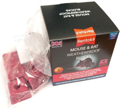 Rentokil Rat and Mouse Killer Weatherproof Bait Blocks PSMR43 | The ...