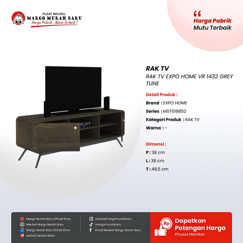 RAK TV EXPO HOME VR 1432 GREY TUNE | Margo Murah Baru