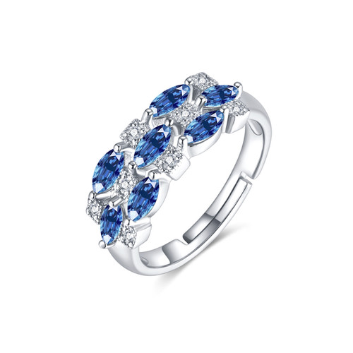 QL32 Flame Blue Sapphire Ring | QueensLumi