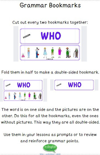 10NIS - Grammar Bookmarks - PDF | debbiebanglit