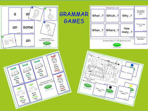 Grammar Games - Elementary Level - Set of 12 Games | debbiebanglit