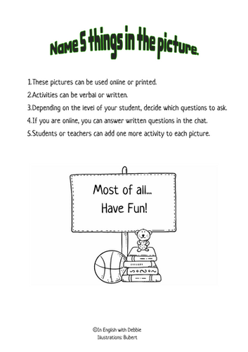 10NIS Name 5 Things - PDF | debbiebanglit