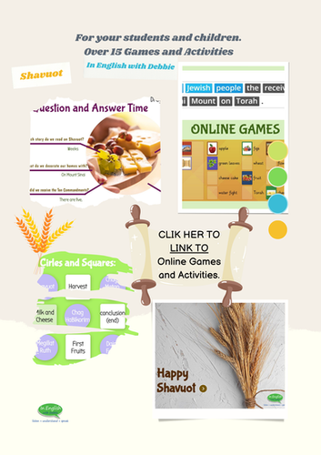 Shavuot Activities and Games - PDF | debbiebanglit