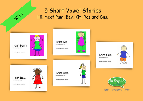 Set 1 - Short Vowel Sounds - 5 Storybooks | debbiebanglit