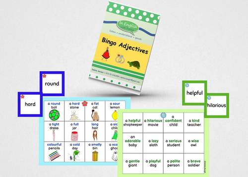 Boxed Game - Bingo Adjectives | debbiebanglit