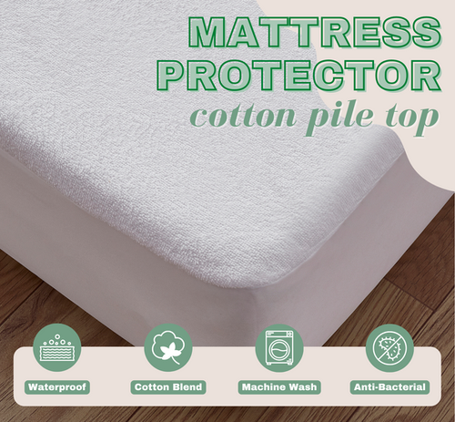 Waterproof Cotton Pile Mattress Protector | Bedtime Store