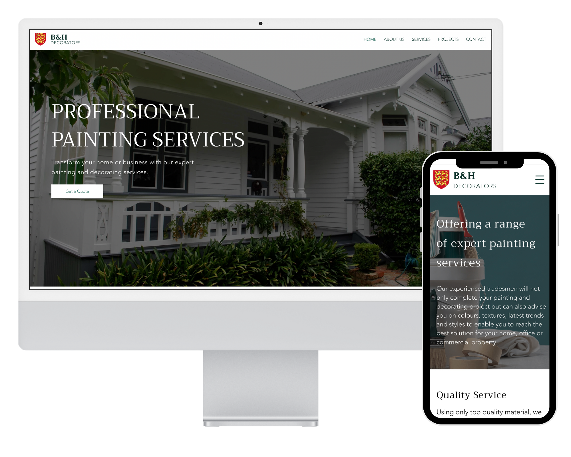 B & H DECORATORS // MJ Web Design - Affordable website designer for ...