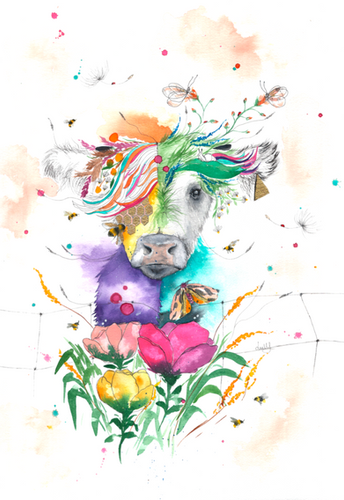 Cow Print A3 and A4 (Unframed) | LoveLilly