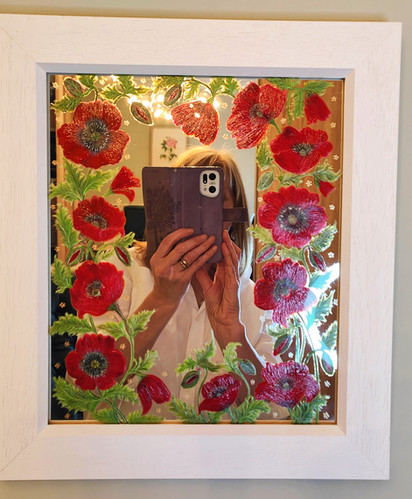 Field Poppy Mirror | Meg Muir Artist