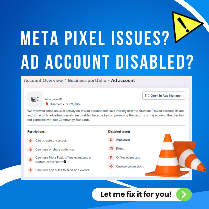 Meta Pixel Issues - Ad Account Disabled | Digital Homie
