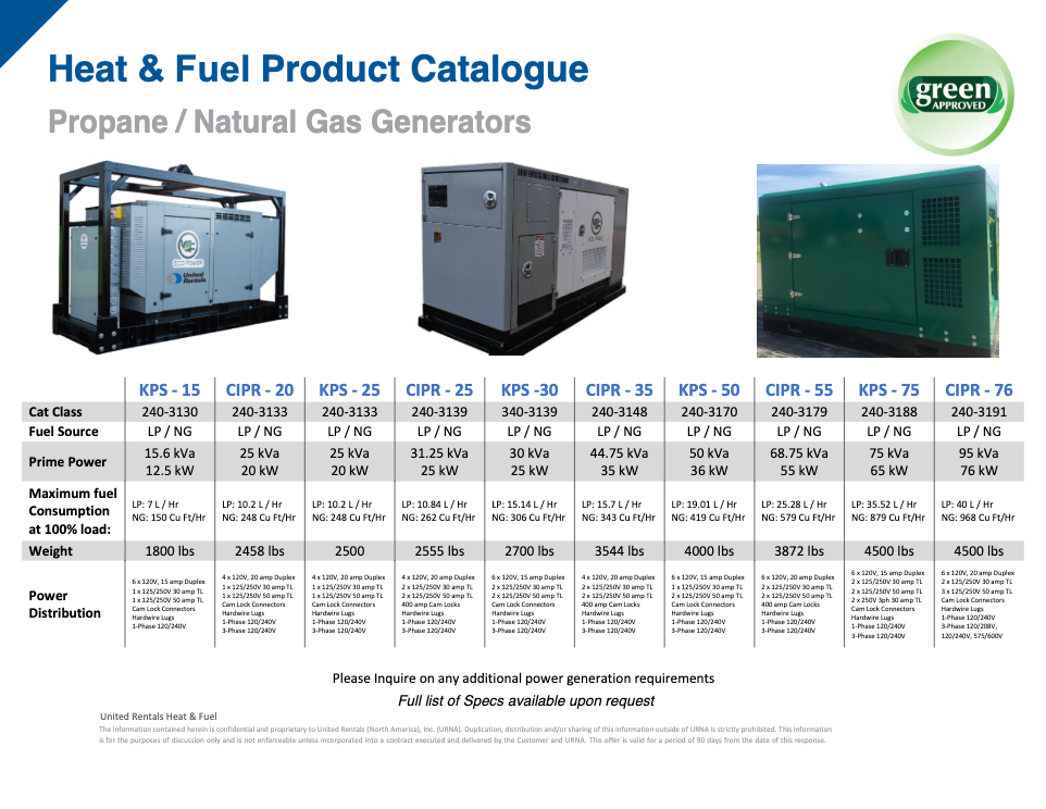 United Rentals Heat & Fuel | Propane Generators