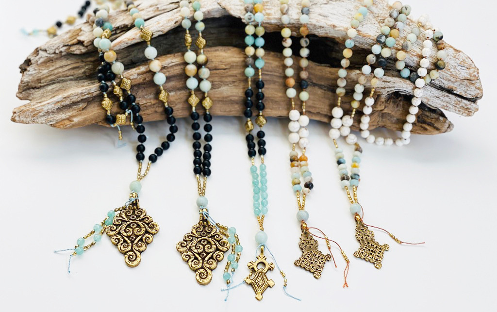 Handmade mala necklaces