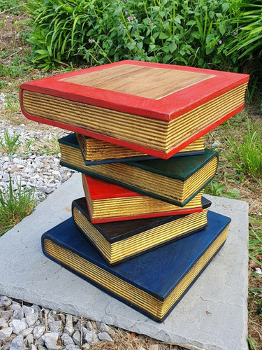 Elevate Your Home Decor with Bookstack Table 16" Painted/Gold