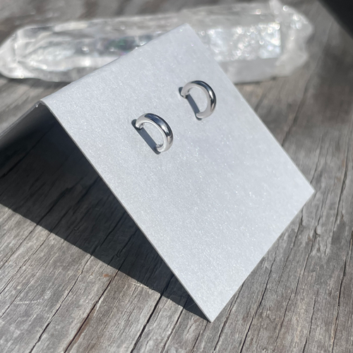 Tiny silver stud hoops | justjewellery