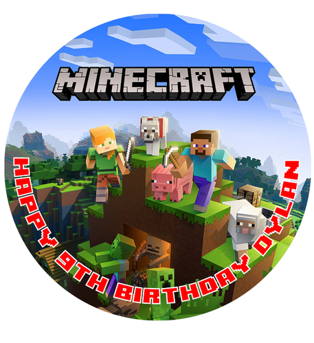 Minecraft 7.5 Inch Round | Cork Icing Sheets