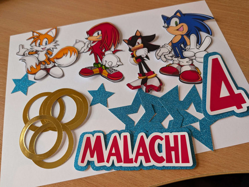 Sonic card cake toppers | Cork Icing Sheets