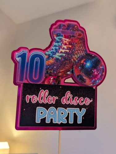 Disco card cake topper 7 inch wide | Cork Icing Sheets