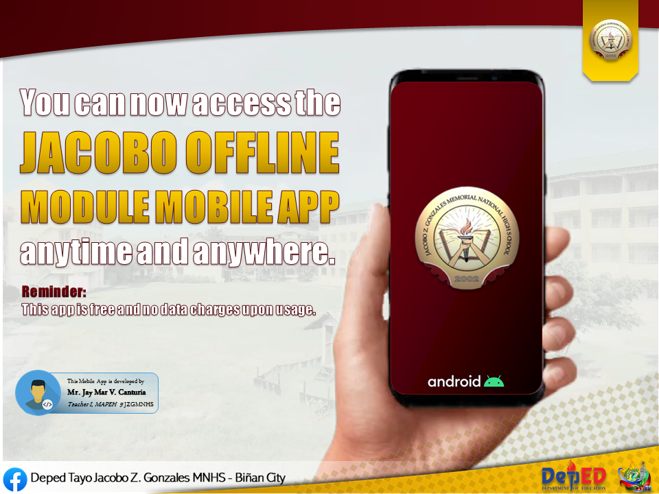 THE FIRST MOBILE APP DEVELOPED BY THE SCHOOL!