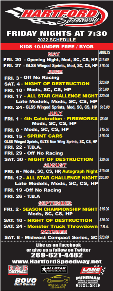 SCHEDULE | hartfordspeedway