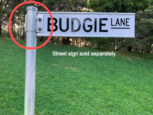 60mm POLE BRACE/BRACKET WITH POLE CAP & NUTS/BOLTS | Allsorts Of Signs