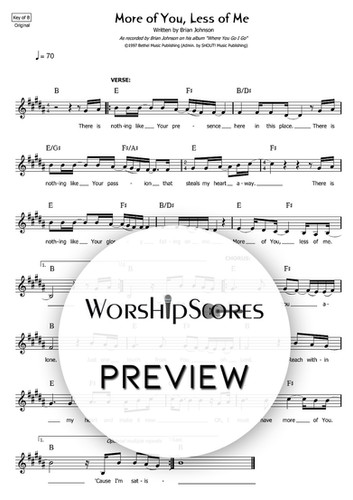 More of You, Less of Me | Bethel | sheet music