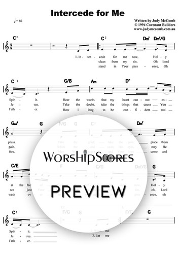 Intercede for Me | Judy McComb | sheet music