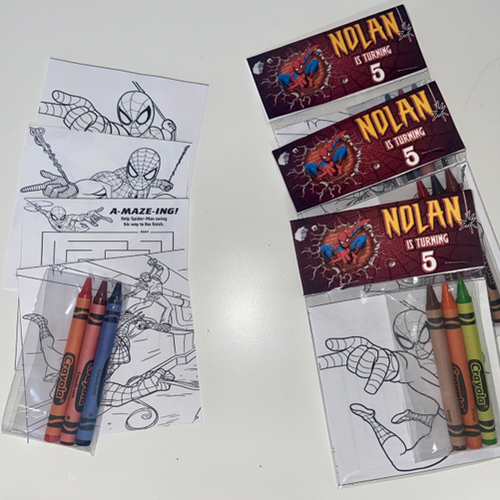 Spider Man Mini Coloring Pages Kit | ZAREIGN PARTY CO