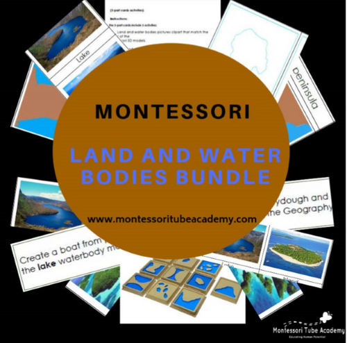 Land and water bodies bundle | Montessori Academy
