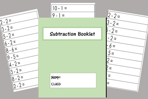 Subtraction booklet | Montessori Academy