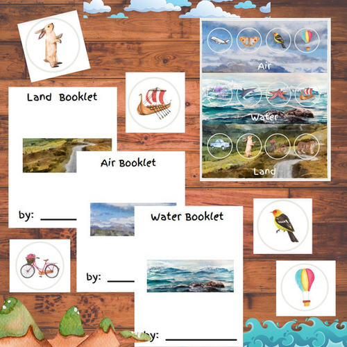 Land air and water sorting + booklets | Montessori Academy
