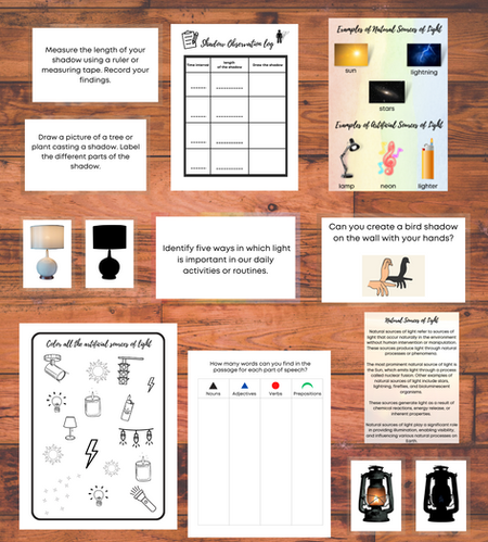 Light and Shadows Activity Pack | Montessori Academy