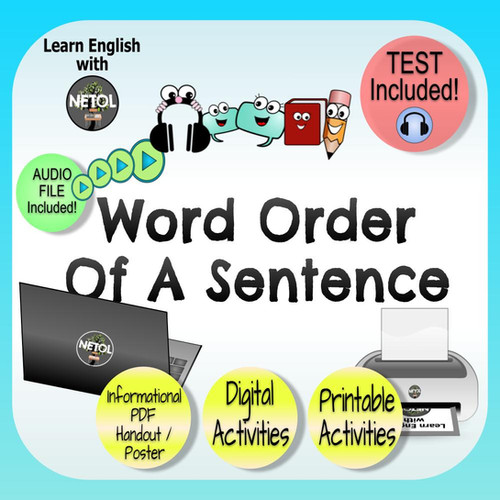 Word Order Of A Sentencer-Lesson, Printable & Digital Activities & MP3 ...
