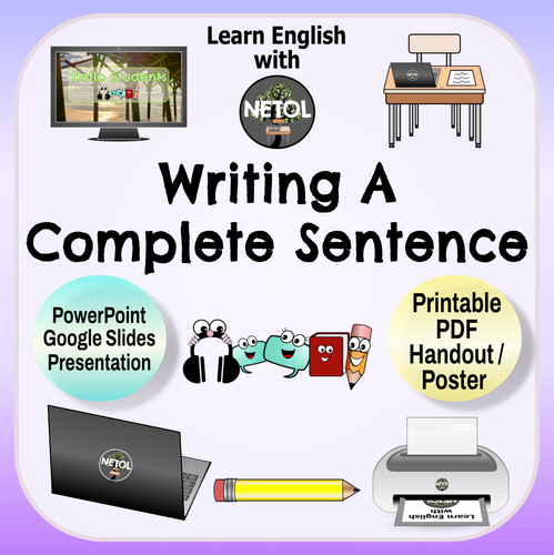 Writing A Complete Sentence - PowerPoint Presentation & Informational ...