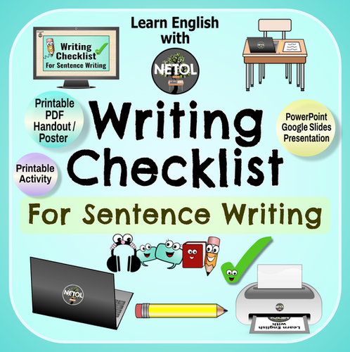 Writing Checklist For Sentence Writing - Presentation, Handouts ...