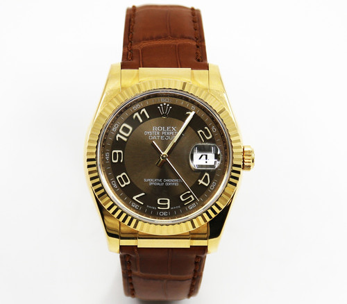 Rolex Yellow Gold Datejust 36 Watch - Bronze Dial Model 116138 | Weiss ...