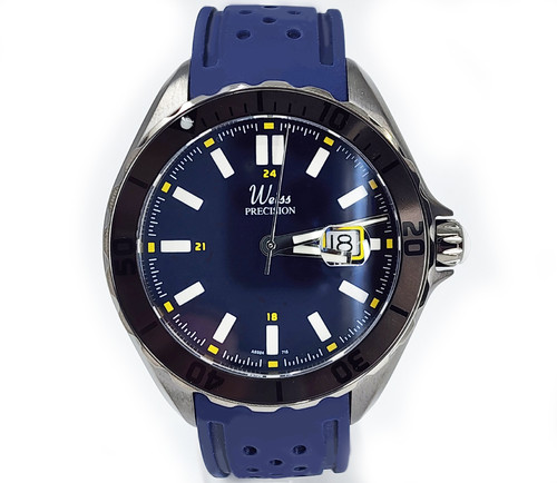 Weiss Precision Men's Watch - Blue Rubber Strap | Weiss Jewelers