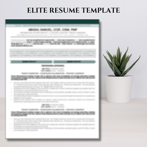 Elite Resume Template + Career Kit | Luxury Career Club