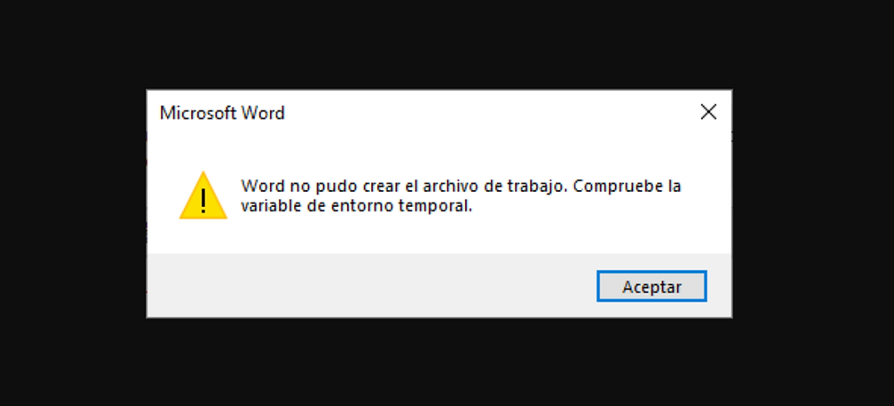 Solución error: “Microsoft no se pudo crear el archivo de trabajo ...