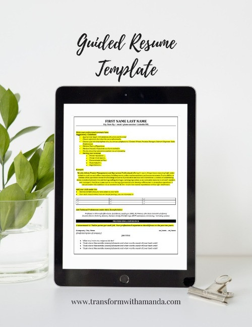 Guided Resume Template | Right Step Solutions