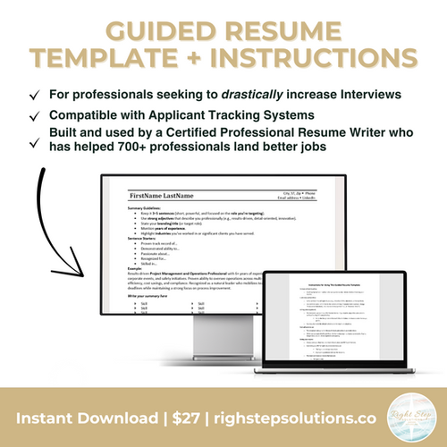 Guided Resume Template+ Instructions | Right Step