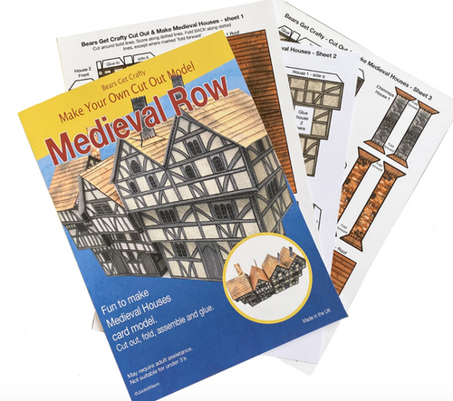 Medieval Houses Row Paper Model | Bears Get Crafty