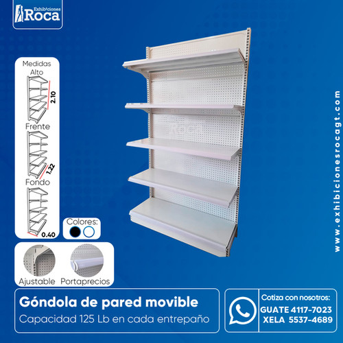 Góndola de pared movible | Exhibiciones Roca